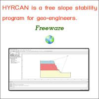 โปรแกรม HYRCAN is a free slope stability program for geo-engineers.